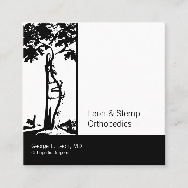 Orthopedic Crooked Tree Symbol Square Business Card | Zazzle