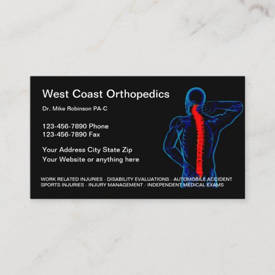 Orthopedic Doctor Medical Business Cards | Zazzle.com