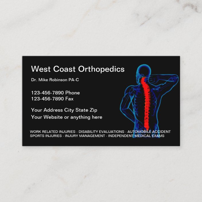 Orthopedic Doctor Medical Business Cards | Zazzle.com
