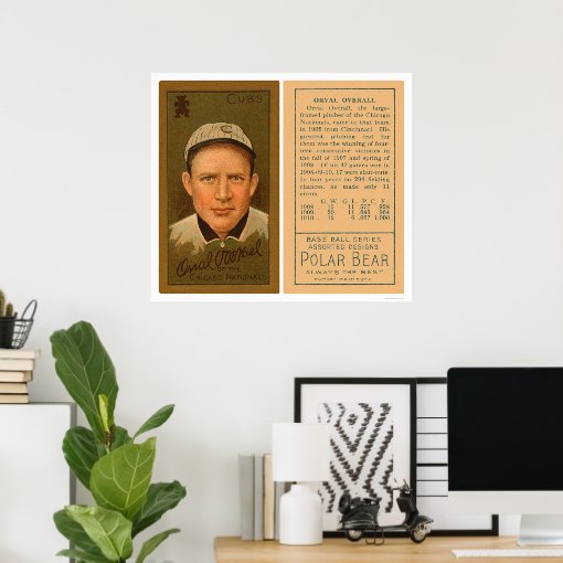 Orval Overall Cubs Baseball 1911 Poster | Zazzle
