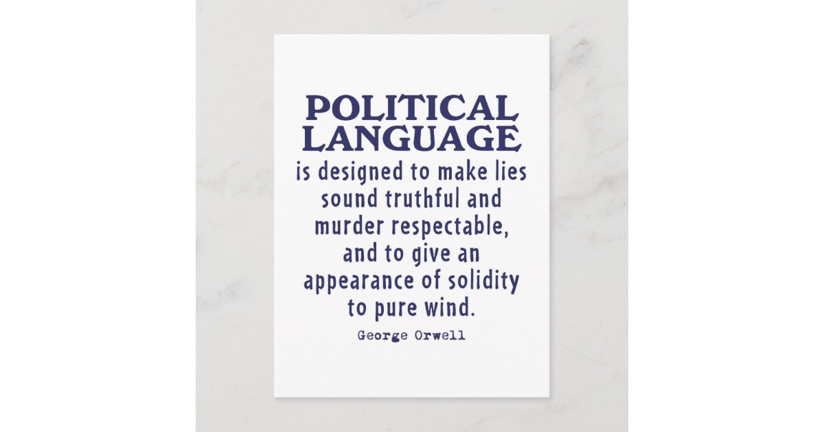 Orwell on Political Language Postcard | Zazzle