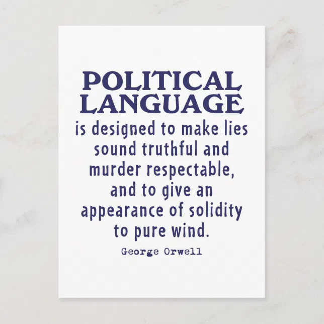 Orwell on Political Language Postcard | Zazzle