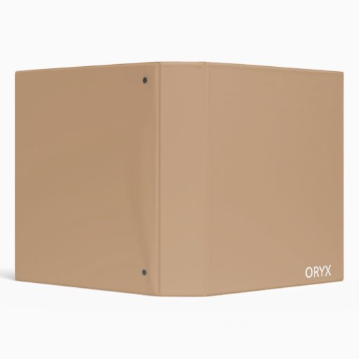 Oryx brown beige color name 3 ring binder | Zazzle