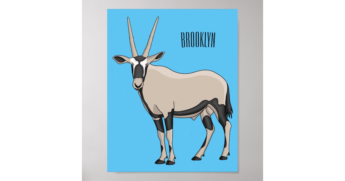 Oryx cartoon illustration poster | Zazzle