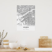 Osaka Cartography City Map Poster | Zazzle