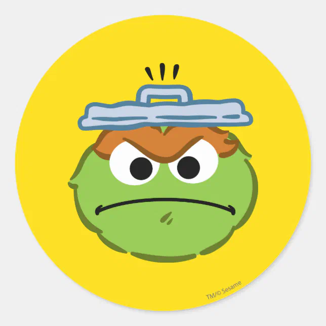 Oscar Angry Face Classic Round Sticker | Zazzle