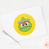 Oscar Angry Face Classic Round Sticker | Zazzle