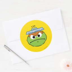 Oscar Angry Face Classic Round Sticker | Zazzle