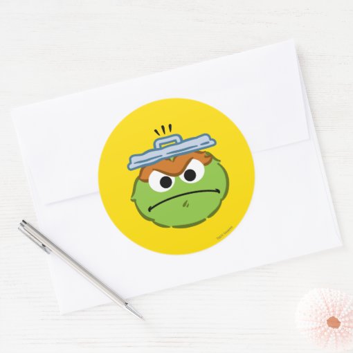 Oscar Angry Face Classic Round Sticker | Zazzle
