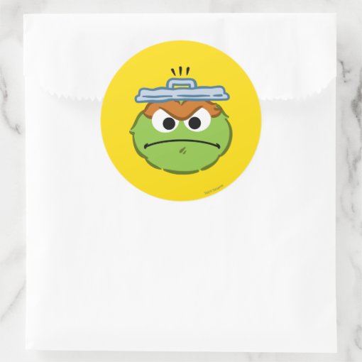 Oscar Angry Face Classic Round Sticker | Zazzle