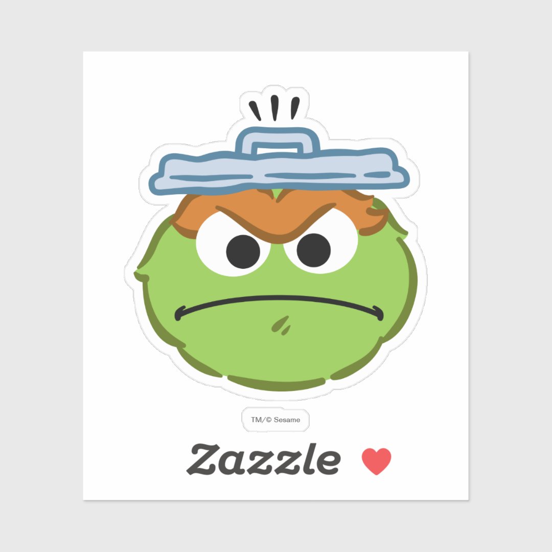 Oscar Angry Face Sticker | Zazzle
