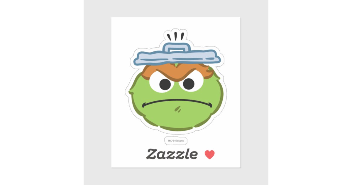 Oscar Angry Face Sticker | Zazzle