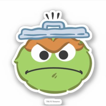 Oscar Angry Face Sticker | Zazzle