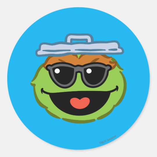 Oscar Smiling Face with Sunglasses Classic Round Sticker | Zazzle.com