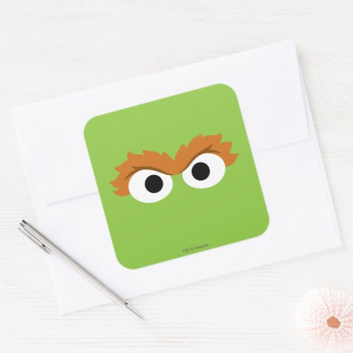 Oscar the Grouch Big Face Square Sticker | Zazzle