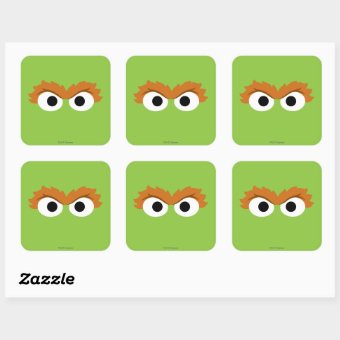 Oscar the Grouch Big Face Square Sticker | Zazzle