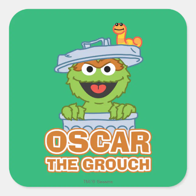 Oscar the Grouch Classic Style Square Sticker | Zazzle