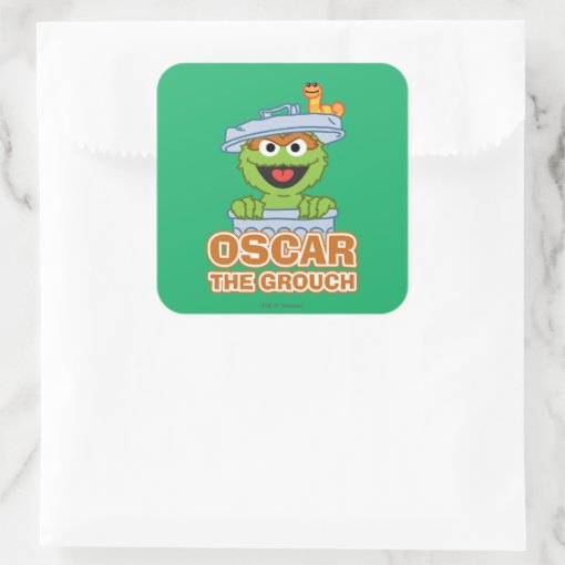 Oscar the Grouch Classic Style Square Sticker | Zazzle