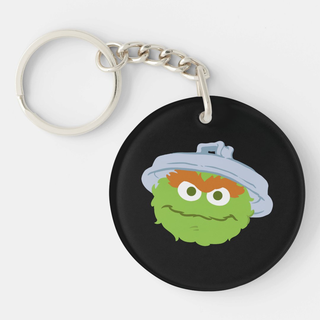 Oscar the Grouch Face Keychain | Zazzle