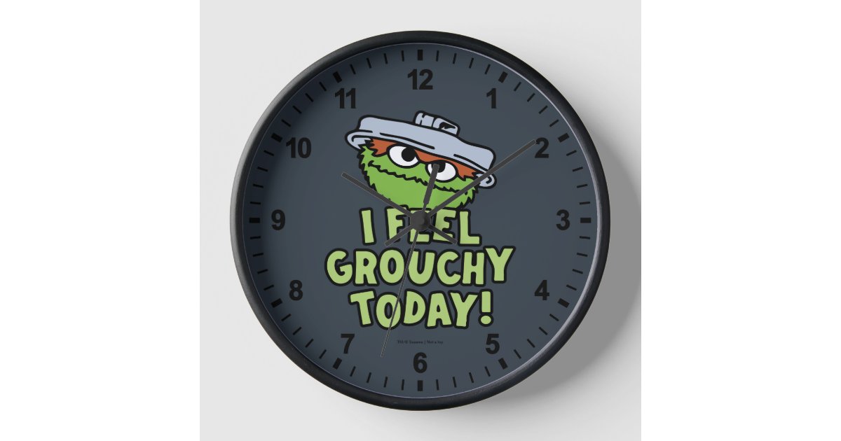 Oscar the Grouch | I Feel Grouchy Today! Clock | Zazzle