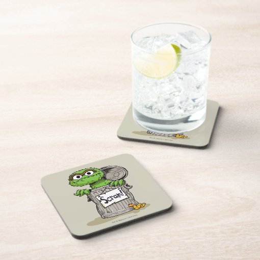 Oscar the Grouch Scram Beverage Coaster | Zazzle