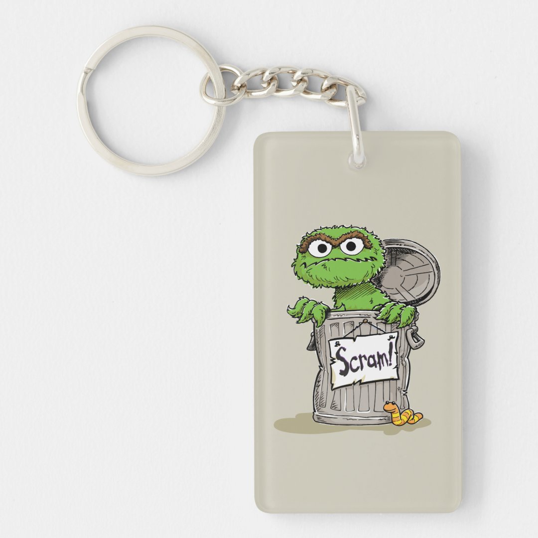 Oscar the Grouch Scram Keychain | Zazzle