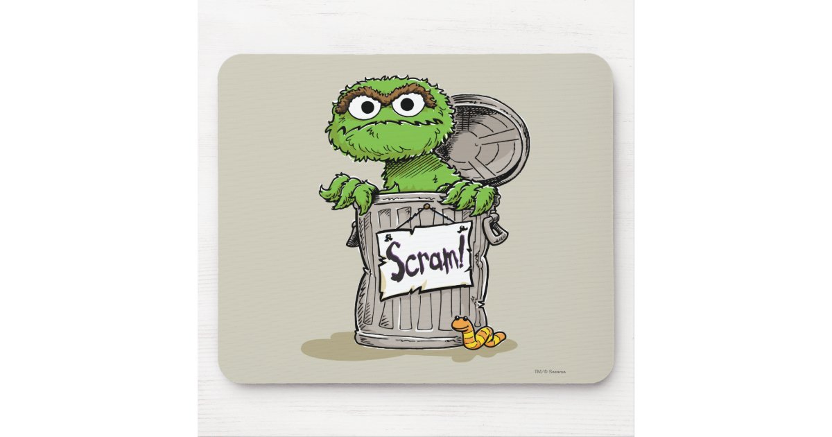 Oscar the Grouch Scram Mouse Pad | Zazzle