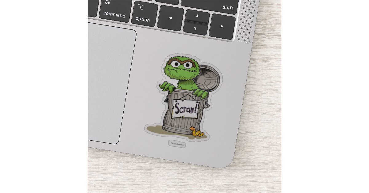 Oscar the Grouch Scram Sticker | Zazzle