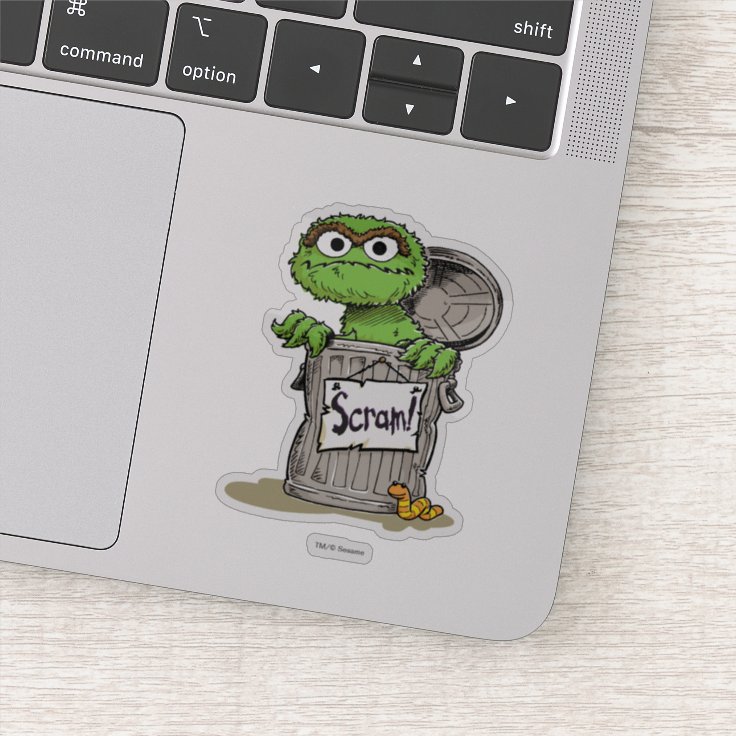 Oscar the Grouch Scram Sticker | Zazzle