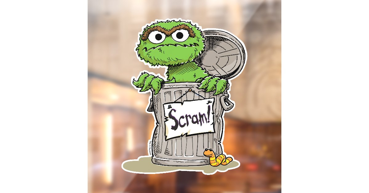 Oscar the Grouch Scram Window Cling | Zazzle