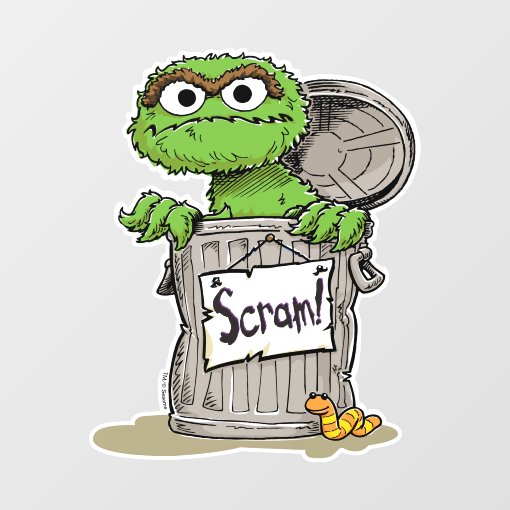 Oscar the Grouch Scram Window Cling | Zazzle