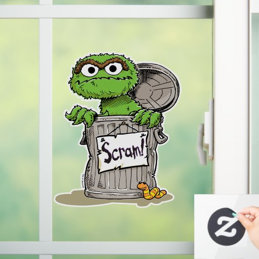 Oscar the Grouch Scram Window Cling | Zazzle