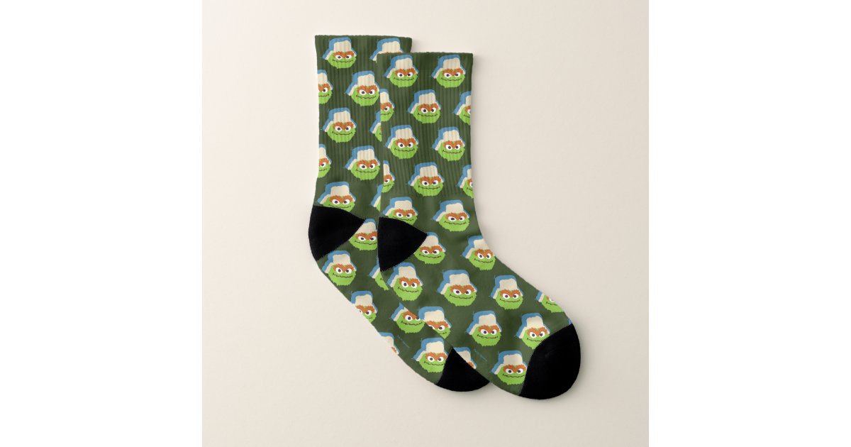 Oscar the Grouch Woodland Face Socks | Zazzle