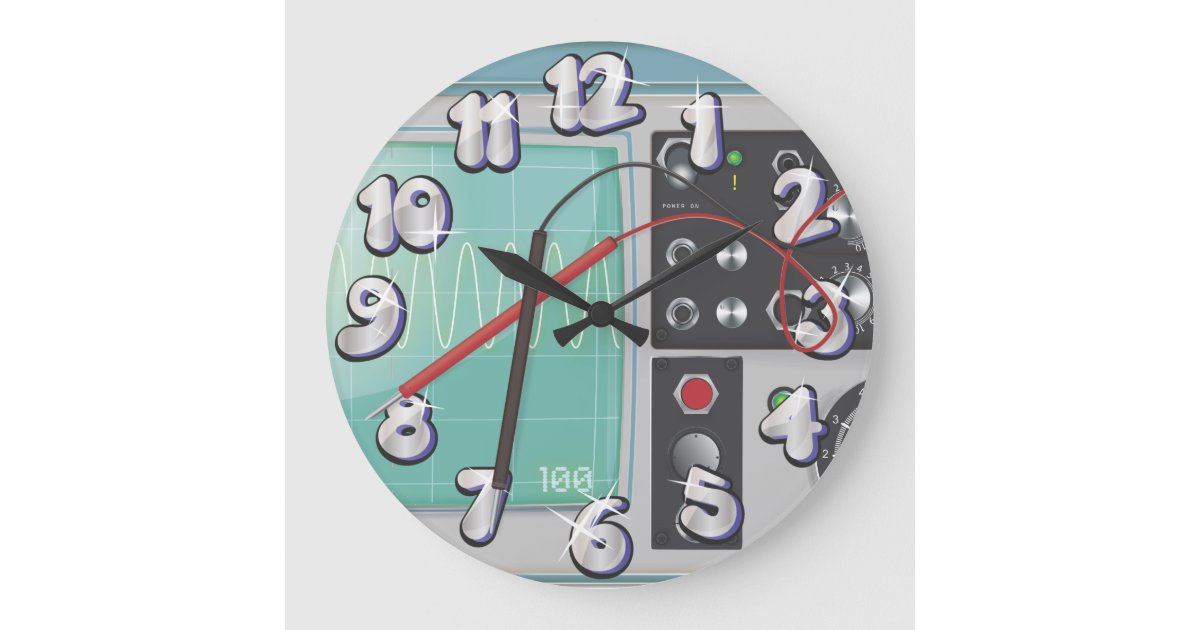 Oscilloscope Large Clock | Zazzle