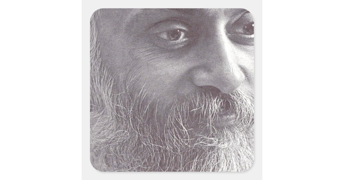 Osho closeup.jpg square sticker | Zazzle
