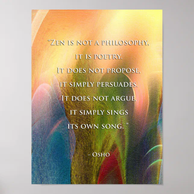 Osho Zen quote poster/print Poster | Zazzle