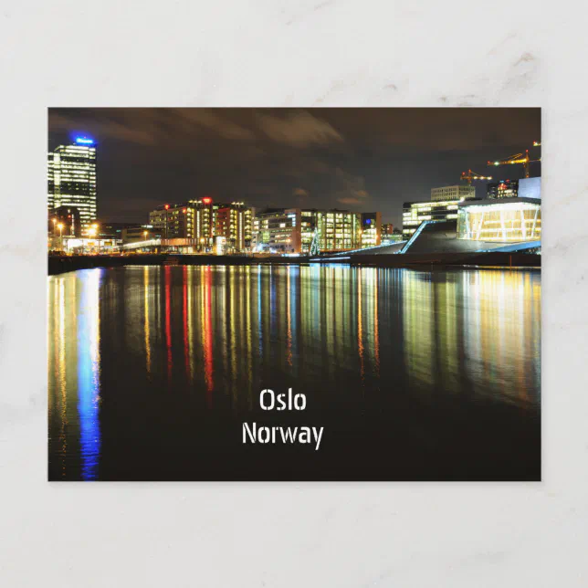 Oslo, Norway at night Postcard | Zazzle