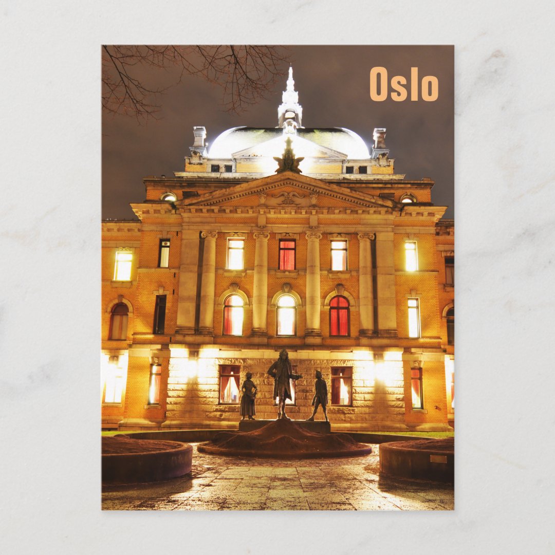 Oslo, Norway at night Postcard | Zazzle