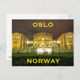 Oslo, Norway at night Postcard | Zazzle