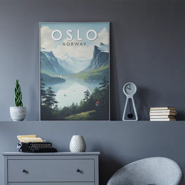Oslo Norway Travel Art Vintage Poster | Zazzle