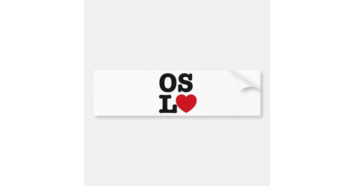 Oslove Bumper Sticker | Zazzle