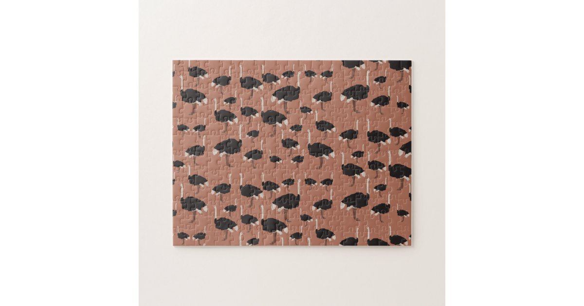 Ostrich Bird Illustration Pattern Jigsaw Puzzle | Zazzle
