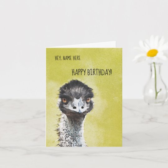 Ostrich Funny Birthday Card | Zazzle.com