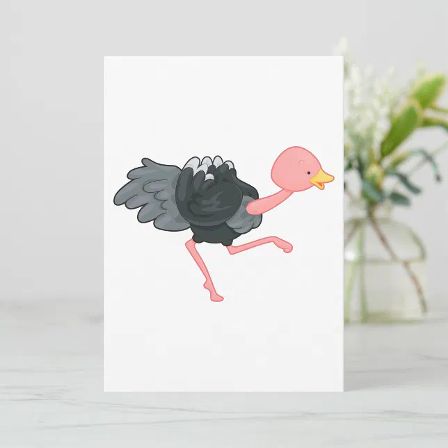 Ostrich Running Invitation | Zazzle