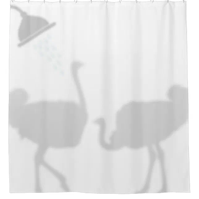Ostrich Shadow Silhouette Shadow Buddies in Shower Shower Curtain | Zazzle
