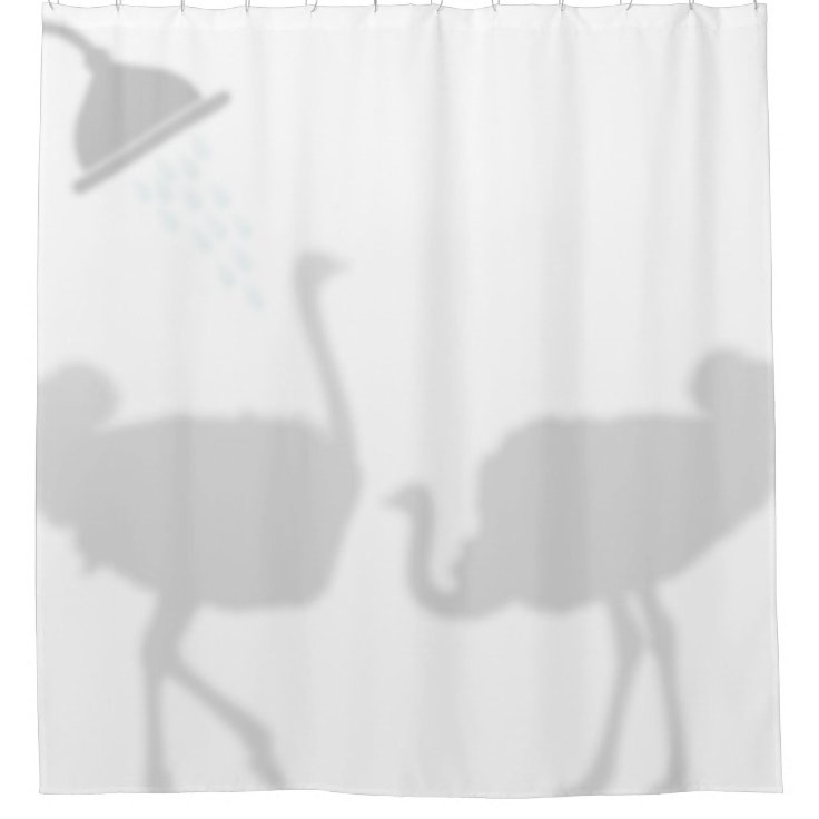 Ostrich Shadow Silhouette Shadow Buddies in Shower Shower Curtain | Zazzle