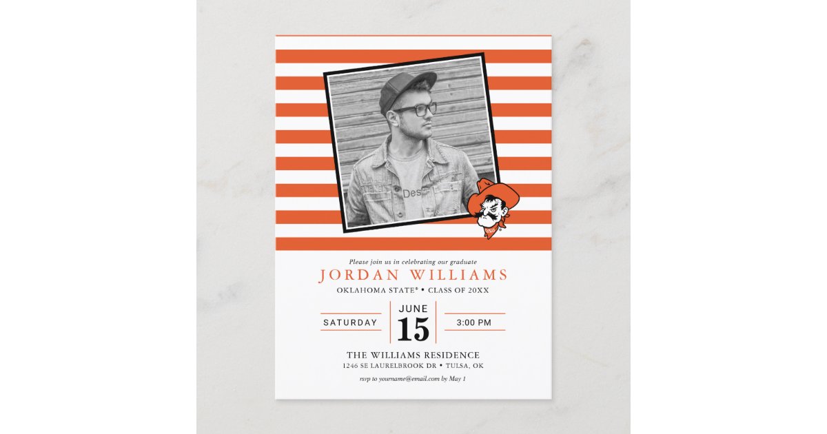 OSU Striped Graduation Announcement | Zazzle