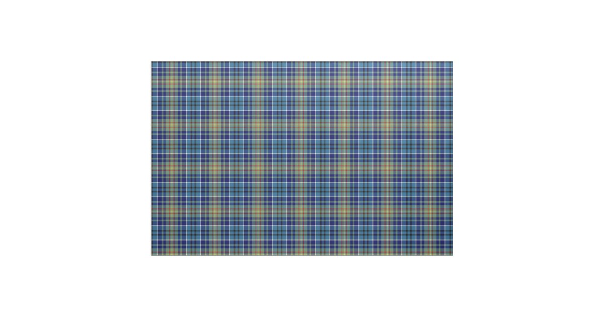 O'Sullivan Tartan Bright Blue Irish Plaid Fabric | Zazzle