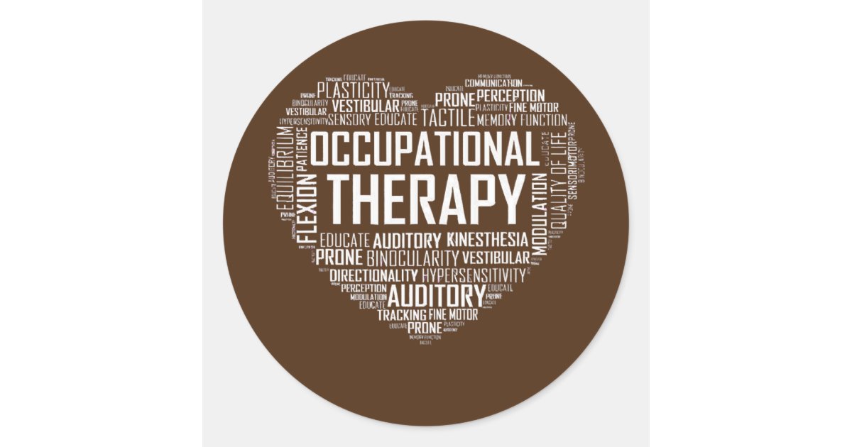OT Occupational Therapy Heart Occupational Classic Round Sticker | Zazzle