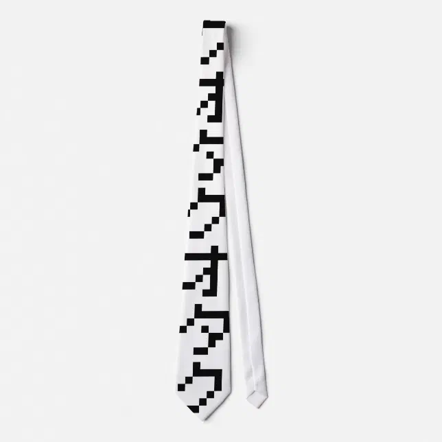 OTAKU 8 Bit Pixel Japanese Katakana Vertical Neck Tie | Zazzle